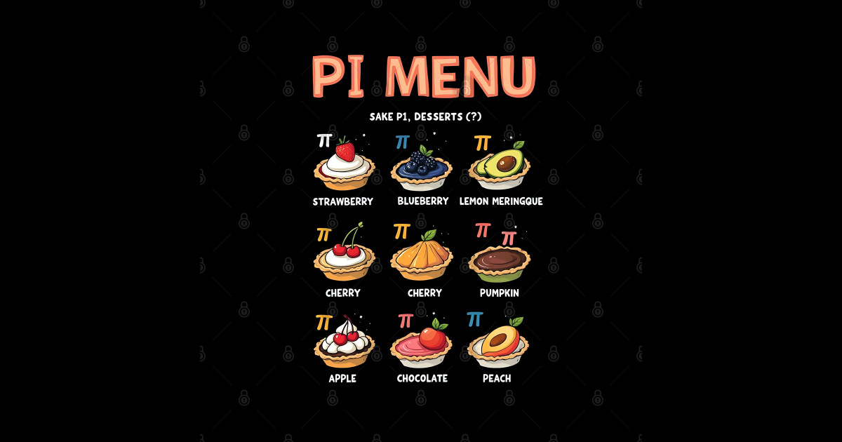 Pi Menu Funny Pi 3.14 Math Teacher Pie Menu Mathematics - Pi 314 Math ...