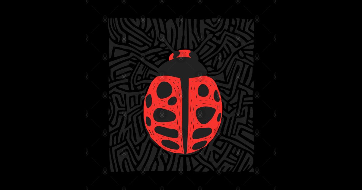 Bold Ladybug Linocut Design in Striking Patterns - Ladybug Lovers ...
