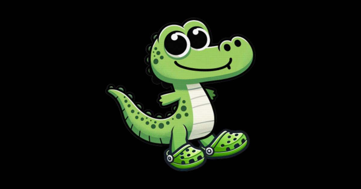 Crocodile wearing crocs - Crocodile Lover - Sticker | TeePublic