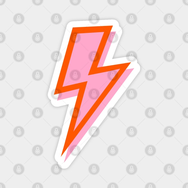 Pink and Orange Lightning Bolt - Lightning - Magnet | TeePublic