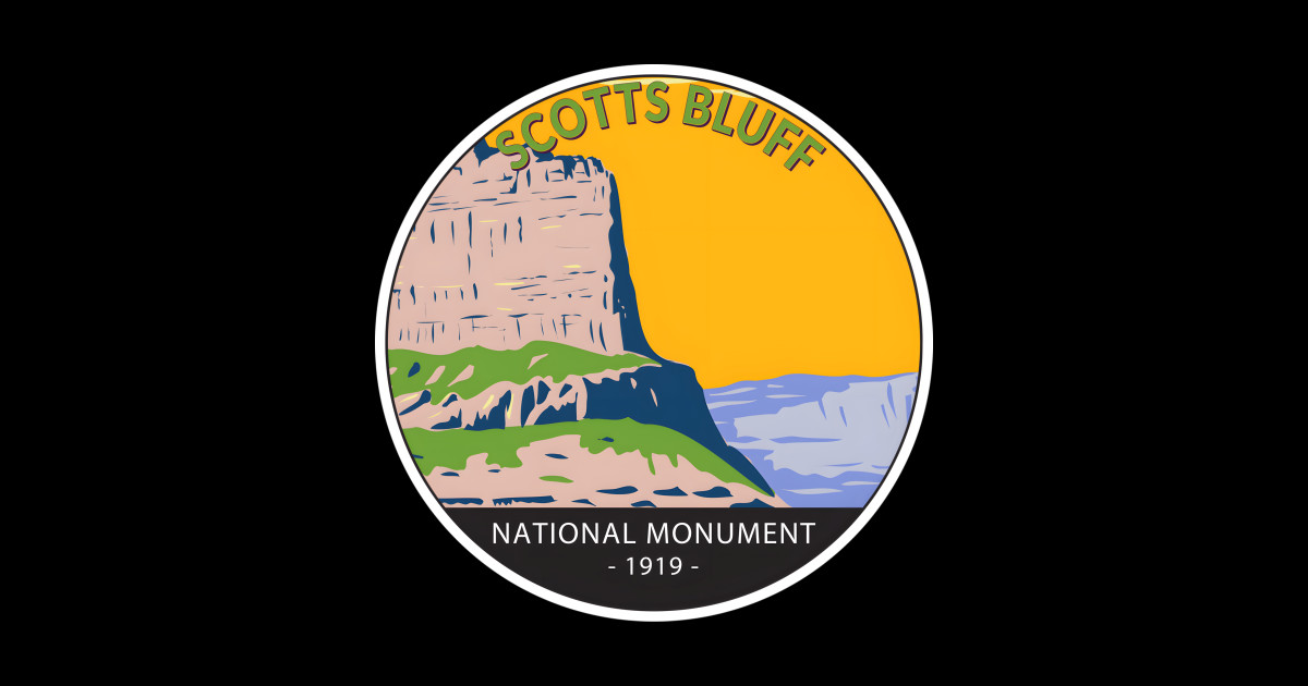 Scotts Bluff National Monument Nebraska Circle - Scotts Bluff - Sticker ...
