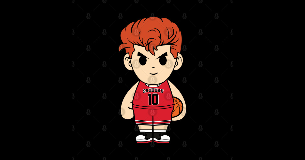 Slam Dunk Sakuragi Chibi - Slam Dunk Anime - Sticker | TeePublic
