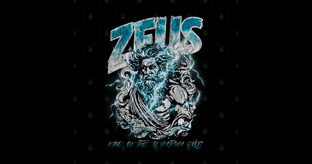 Zeus comic book style grunge design - Zeus God - Sticker | TeePublic