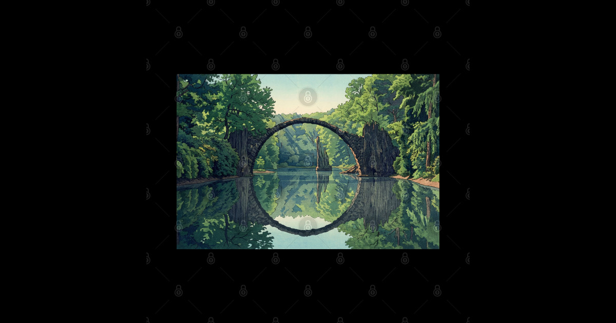 Germany Devil’s Bridge Japanese Woodblock Print - Devils Bridge ...
