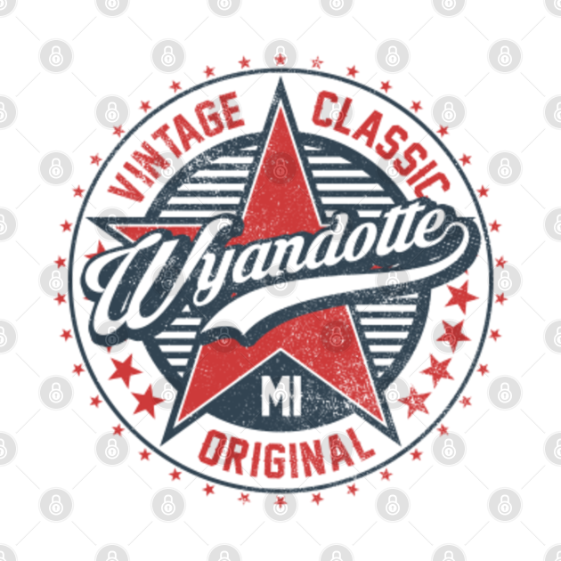 I Love Wyandotte Michigan Usa Retro Vintage Classic Original Wyandotte Michigan Long Sleeve