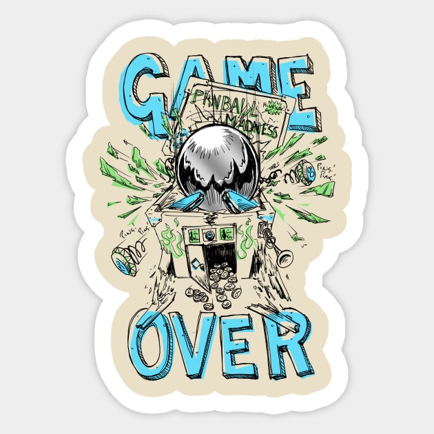 GAME OVER LOGO - Game - Sticker | TeePublic