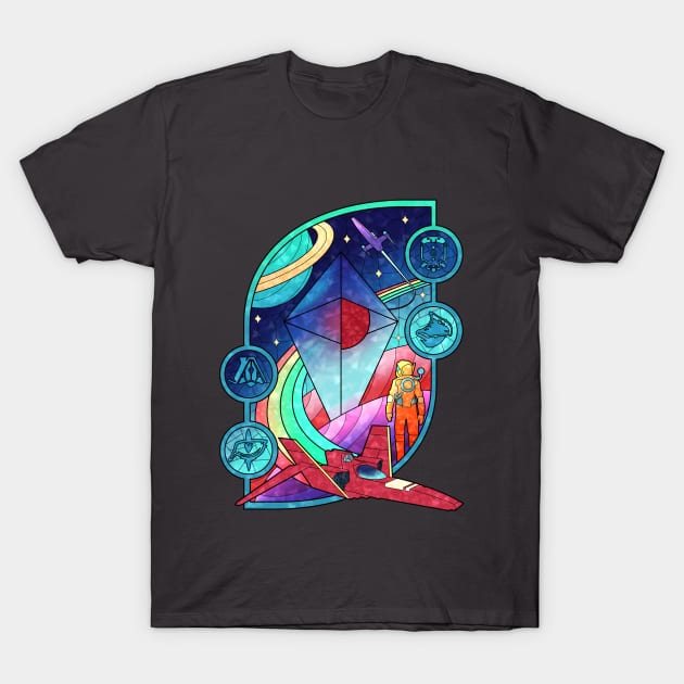 Nms Glass - New Worlds l - No Mans Sky - T-Shirt | TeePublic