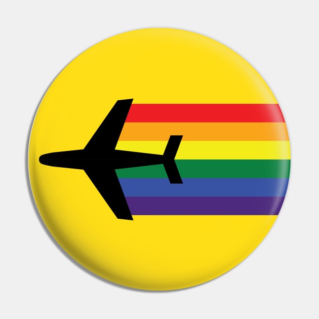 Airplane Rainbow Flight (RGB Color) - Airplane - Pin | TeePublic