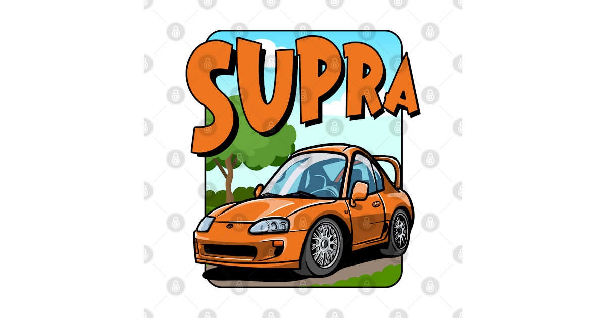 Supra Cartoon - Toyota Supra - T-Shirt | TeePublic