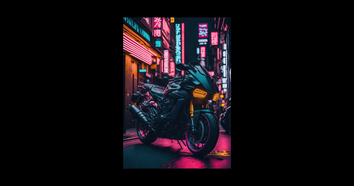 Neon Speedster: Motorcycle Majesty in a Japanese Metropolis ...
