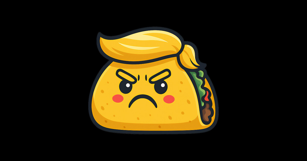 Trump Taco Cartoon Face - Donald Trump Taco - Sticker | TeePublic