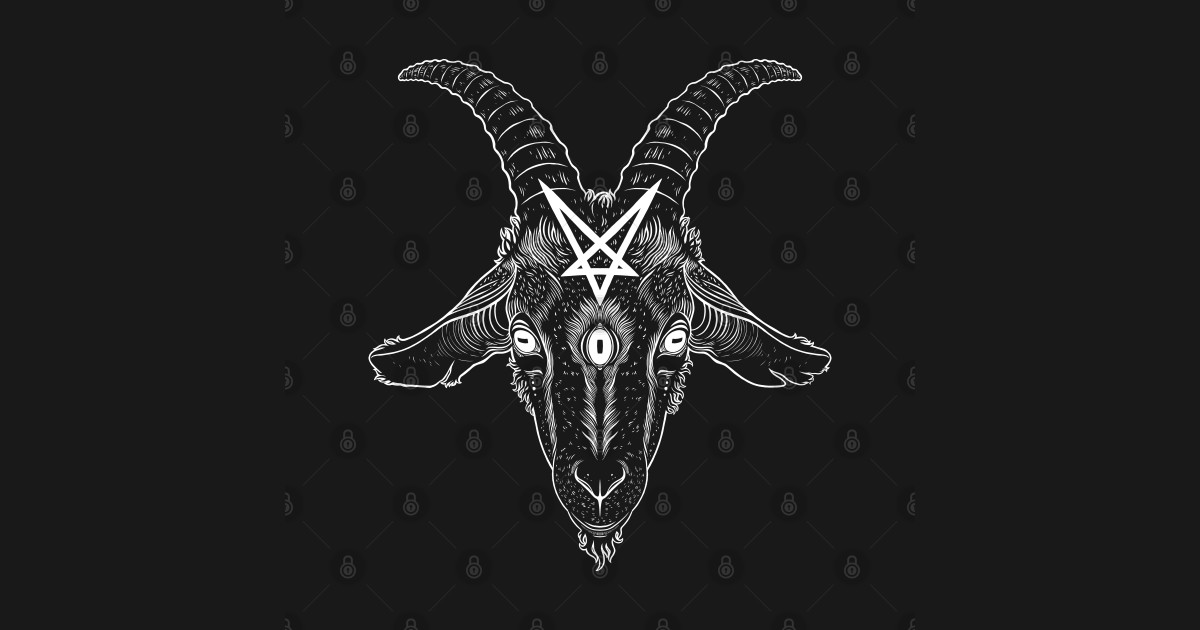 Satanic Goat Head With Pentagram Satanic Goat T Shirt Teepublic