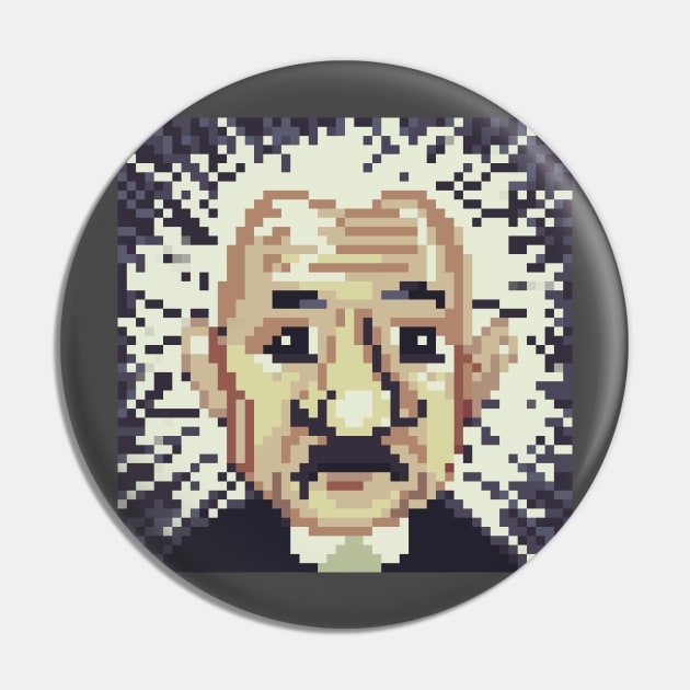 Albert Einstein pixel art - Einstein - Pin | TeePublic