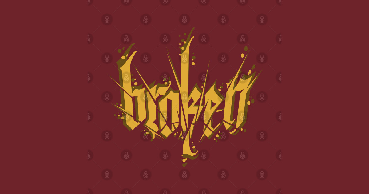 Broken Calligraphy Dark Lettering - Caligraphy - T-Shirt | TeePublic