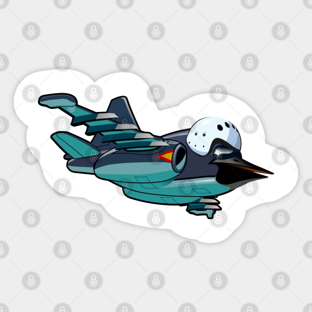 Cartoon fighter plane - Cartoon Plane - Sticker | TeePublic