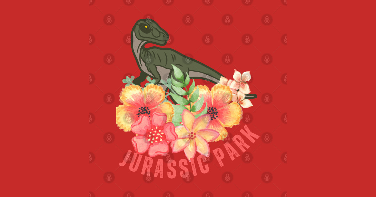 Floral Velociraptor, Jurassic Park Botanical Design, Cute Raptor ...