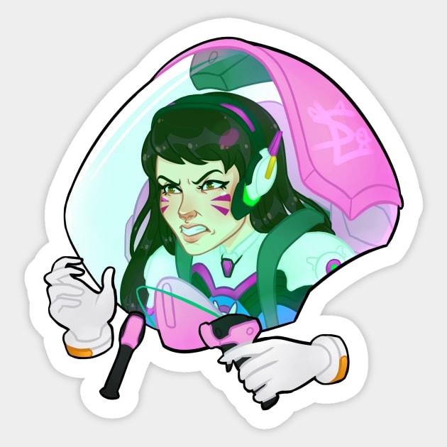 Angry D.Va - Overwatch - Sticker | TeePublic