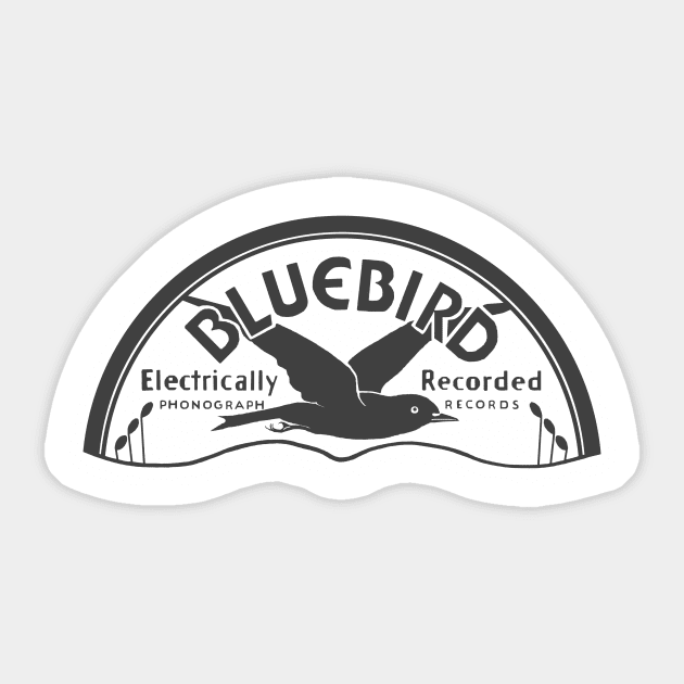 Bluebird Record logo Grayscale - Bluebird - Sticker | TeePublic