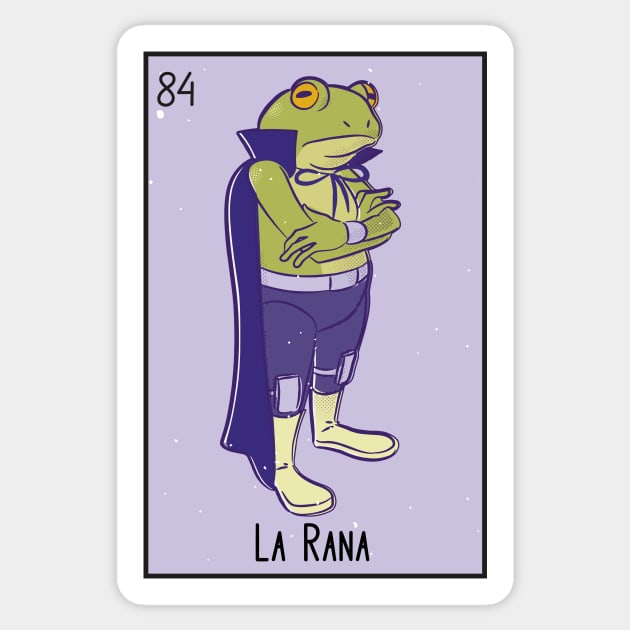 La Rana // Mexican Luchador Frog Loteria Card - Frog - Sticker | TeePublic