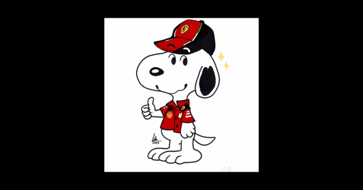 Snoopy Ferrari Active - Snoopy Ferrari Active - Sticker | TeePublic