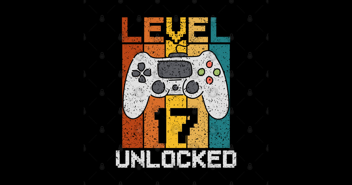Level 17 Unlocked, Retro 17th Birthday Gamer - Level Unlocked - Sticker ...