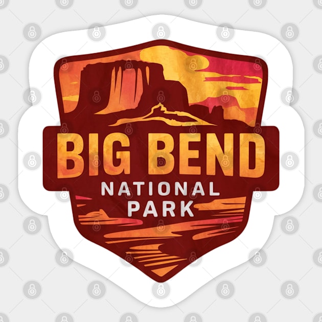 Retro Big Bend US National Park - Big Bend - Sticker | TeePublic