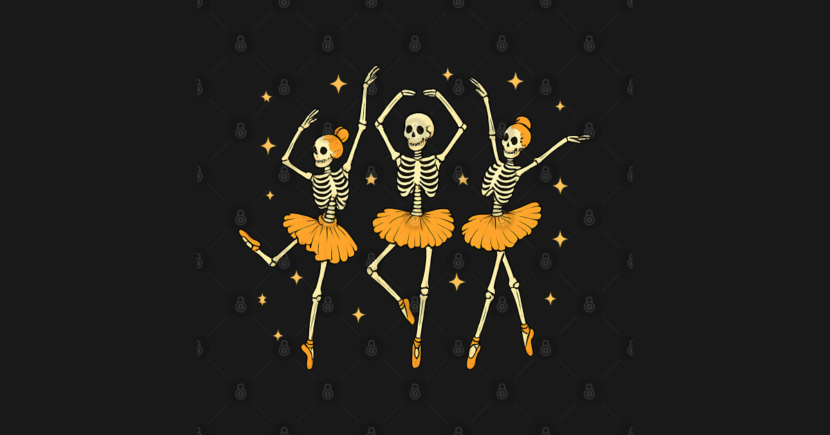 Dancing Skeleton Ballerina Ballet Dance Halloween - Skeleton Ballet - T ...