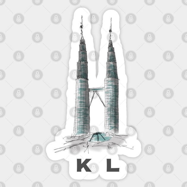 Petronas Twin Towers | KL - Twin Towers - Sticker | TeePublic