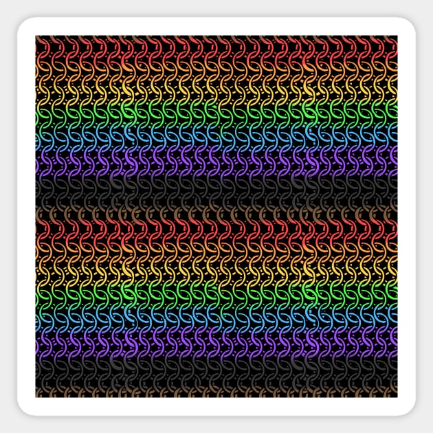 Progress Pride Flag Chainmail Print - Chainmail - Sticker | TeePublic