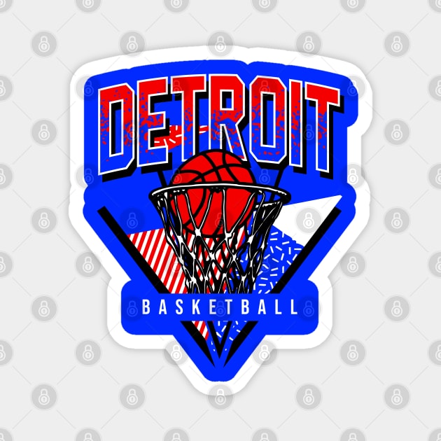 Detroit Basketball 90s Throwback - Piston - Magnet | TeePublic