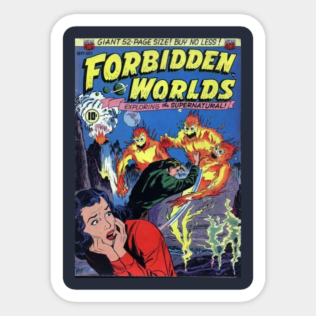 Fire Monsters Comic Cover - Comics - Sticker | TeePublic