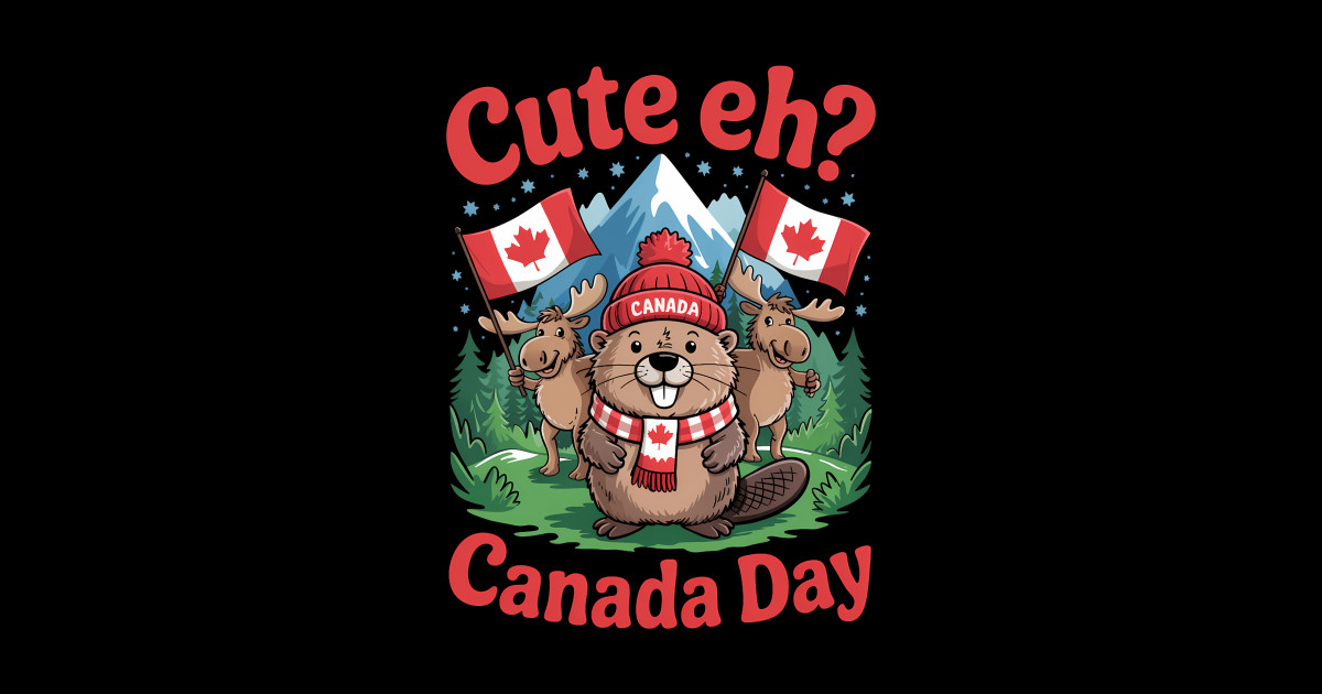 Cute Eh Happy Canada day Flag - Cute Eh Happy Canada Day Flag - Sticker ...