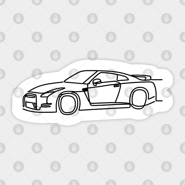 Nissan GTR R35 Line Drawing - Nissan Gtr - Sticker | TeePublic