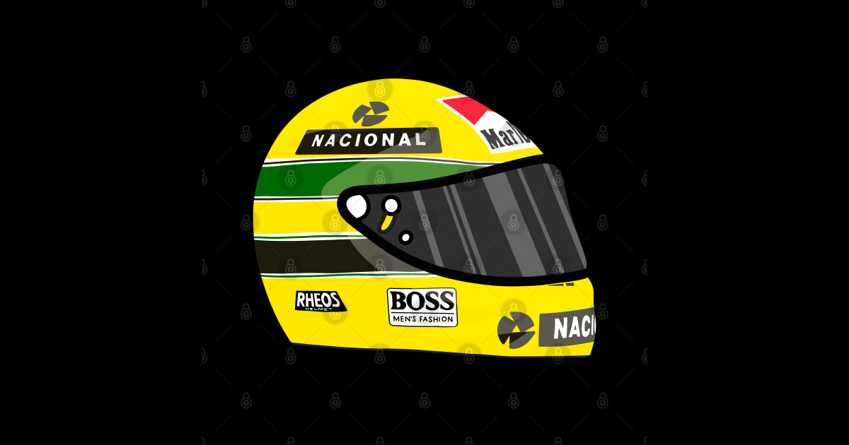 the legendary helmet - Ayrton Senna - Sticker | TeePublic