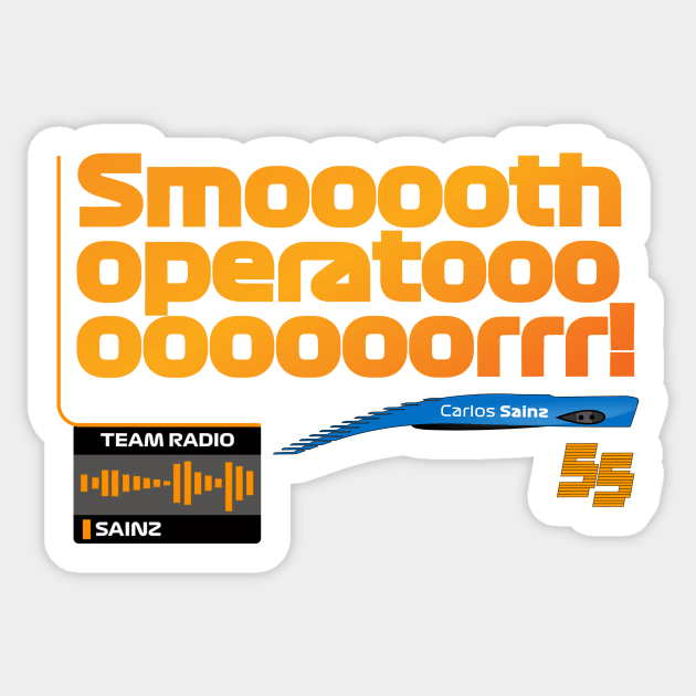 Carlos Sainz Smooth Operator - Carlos Sainz - Sticker | TeePublic
