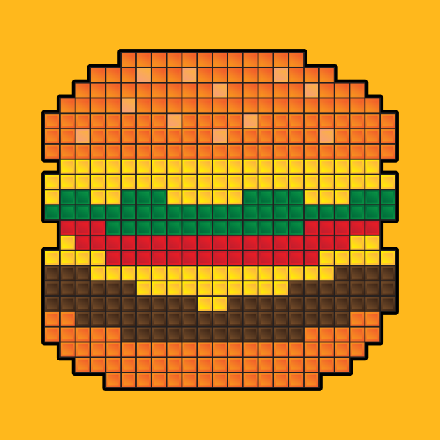 8-Bit Burger - Burger - T-Shirt | TeePublic