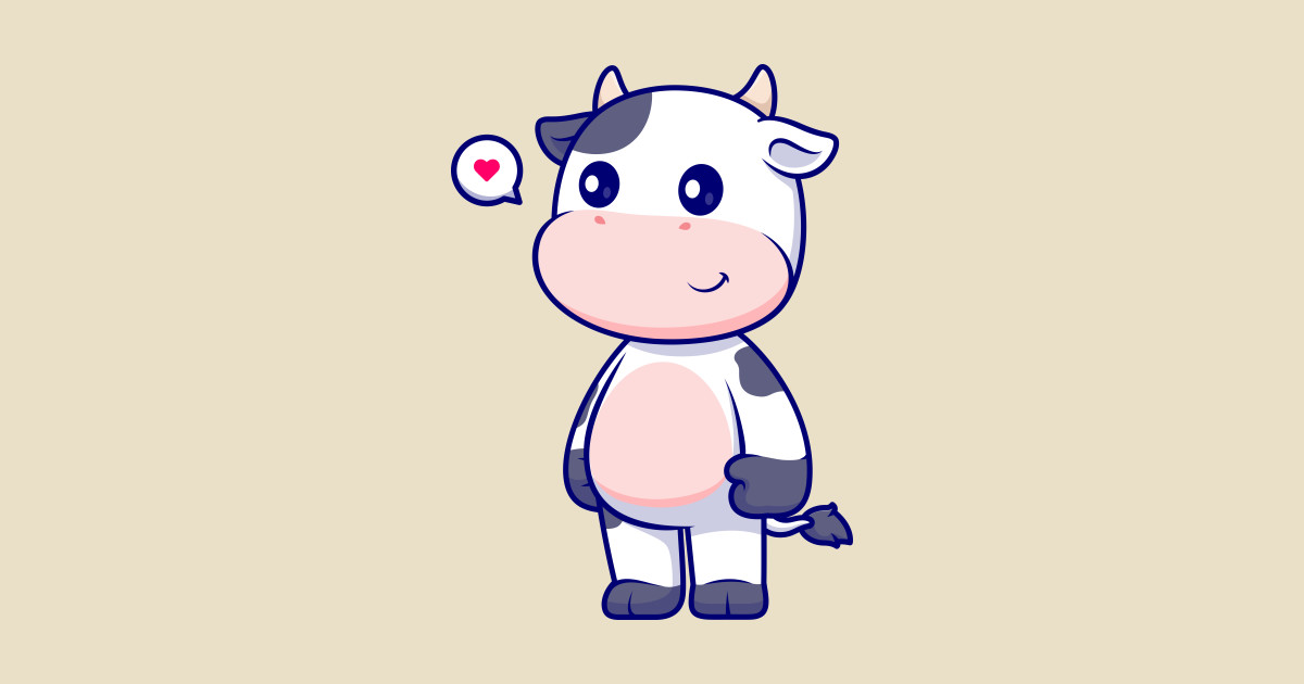 Cute Cow Standing Cartoon - Cute Cow Standing Cartoon - T-Shirt | TeePublic