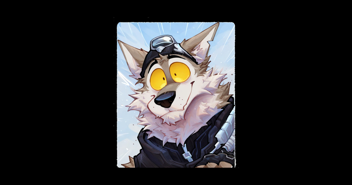 Surprised Happy Wendell Wolf Close Up Portrait - Werewolf - Sticker ...