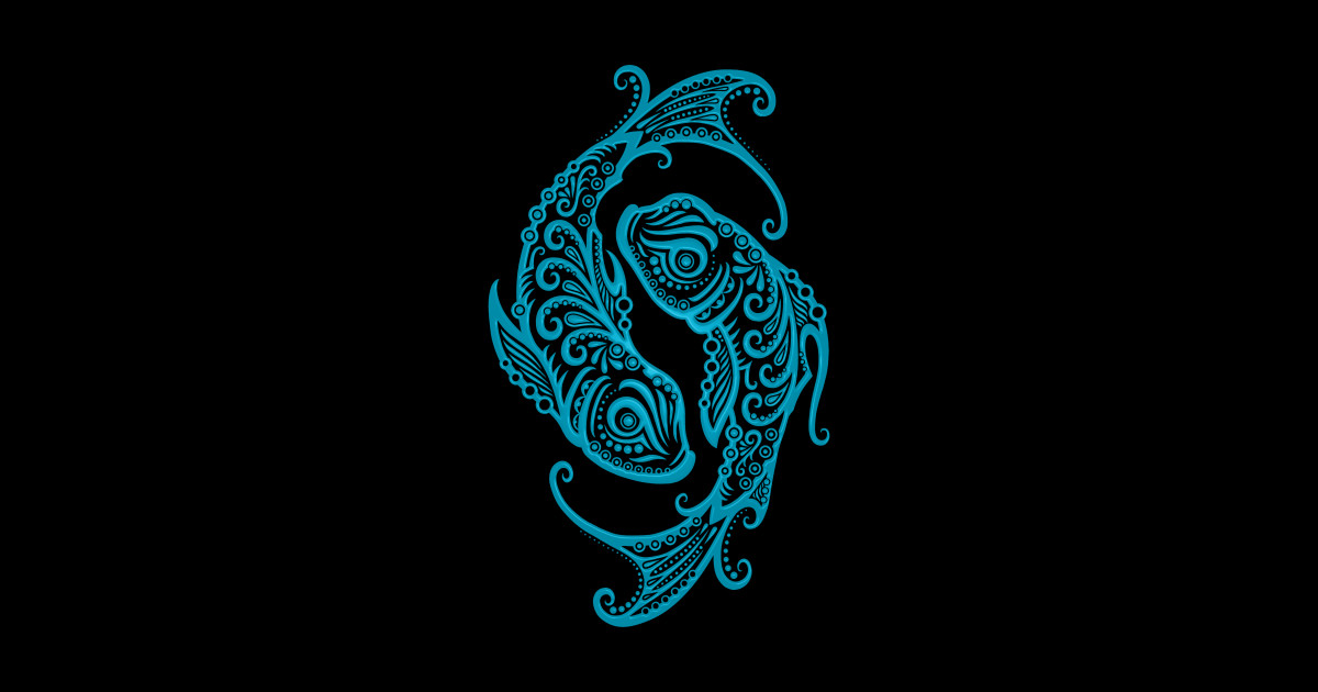 Blue Pisces Zodiac Sign - Pisces - Sticker | TeePublic