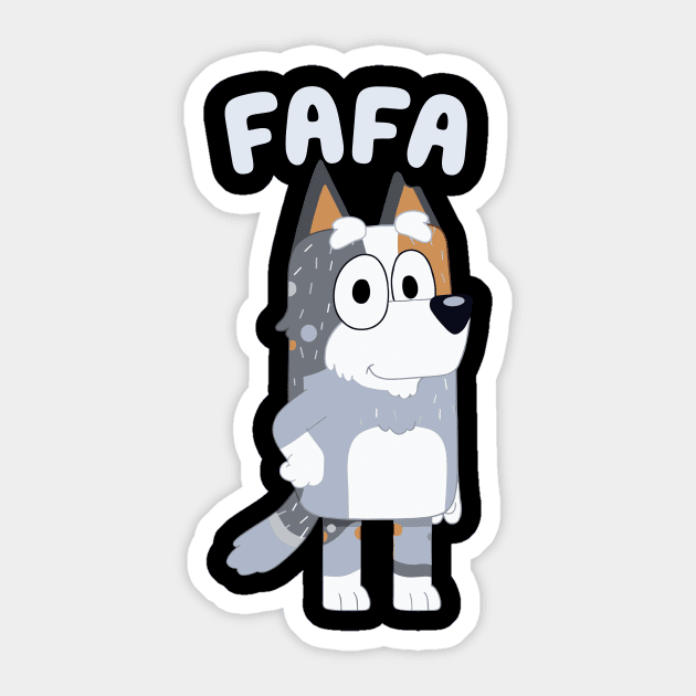 Vintage Fafa Bluey Cartoon - Bluey - Sticker | TeePublic
