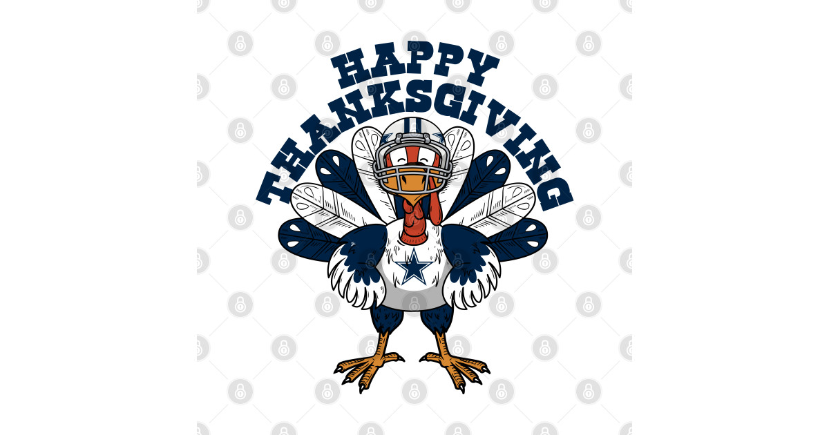 Dallas Cowboys Turkey Happy Thanksgiving - Dallas Cowboys - T-Shirt ...