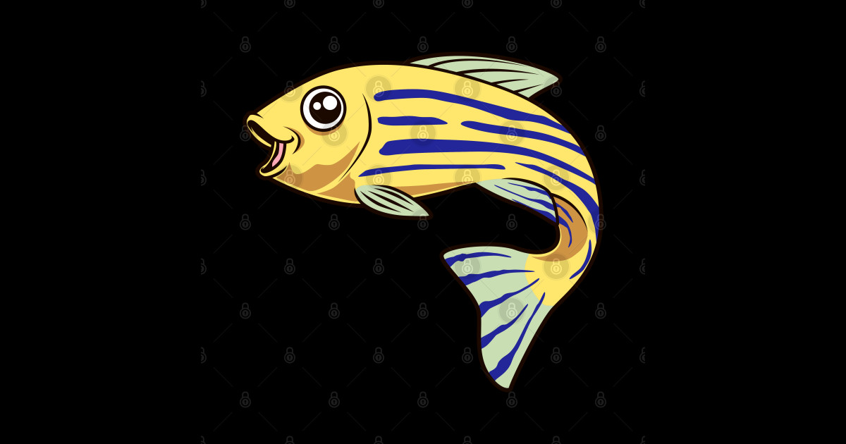 Kawaii zebrafish - Kawaii Zebrafish - Sticker | TeePublic