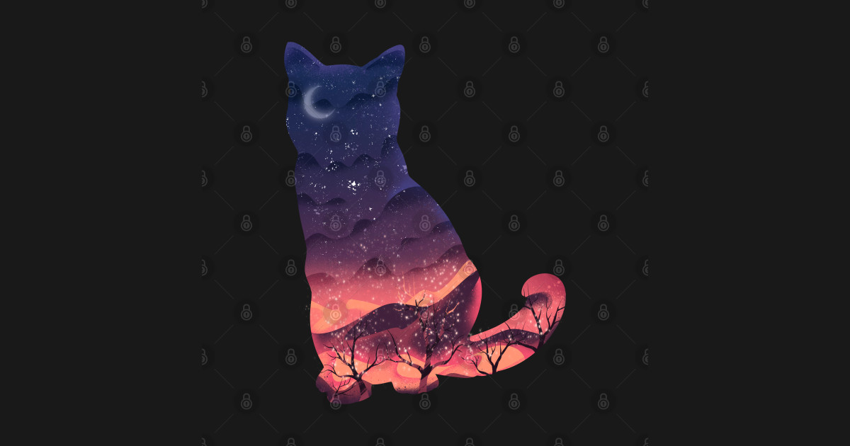 cat negative space - Negative Space - T-Shirt | TeePublic