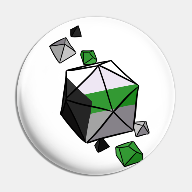 Demi Pride Flag Dice - Demiromantic - Pin | TeePublic