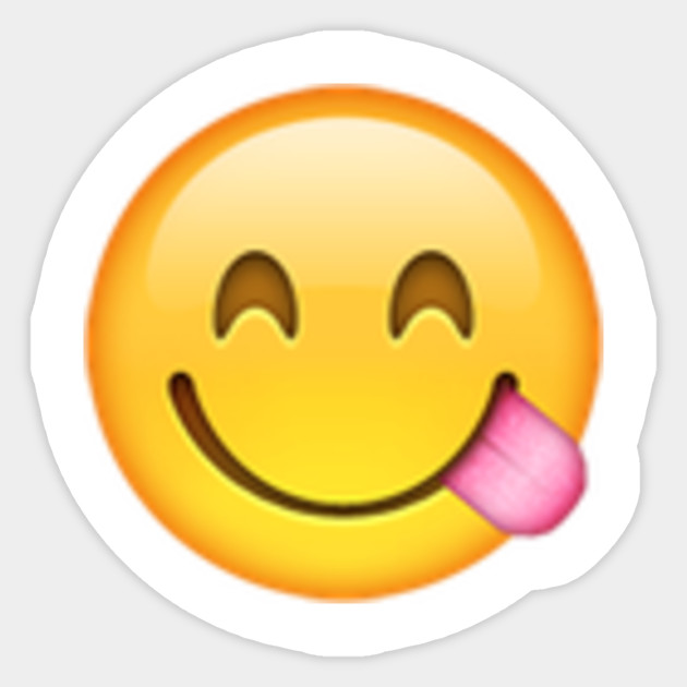 face savouring delicious food - Emoji - Sticker | TeePublic