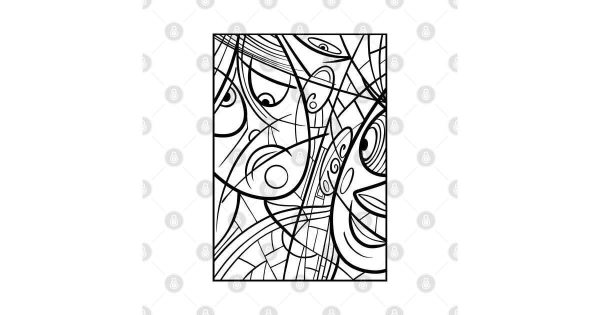 Happy vs sad abstract faces - Abstract Art - T-Shirt | TeePublic