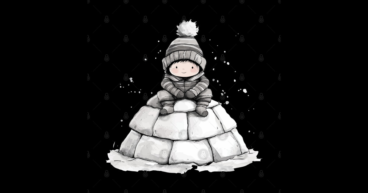 Eskimo Baby Enjoying Her Igloo - Inuit - Sticker | TeePublic