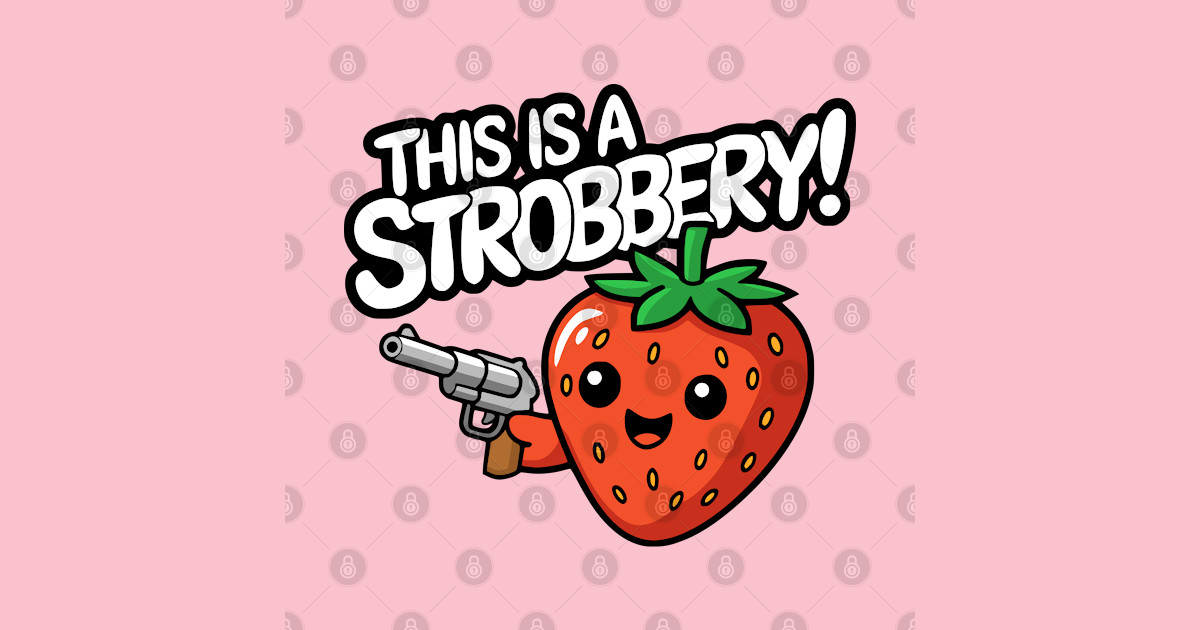 This Is A Strobbery! Cute Strawberry Pun - Cute Strawberry - T-Shirt ...