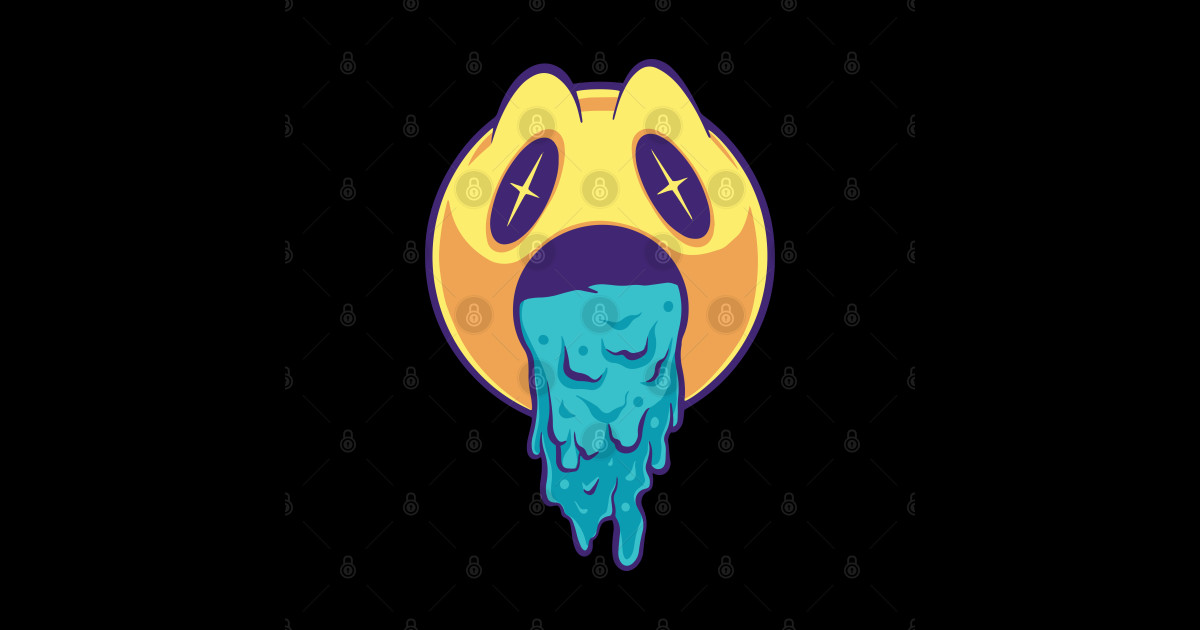 Vomiting Emoticons Shocked Mode - Emoticon - Sticker | TeePublic