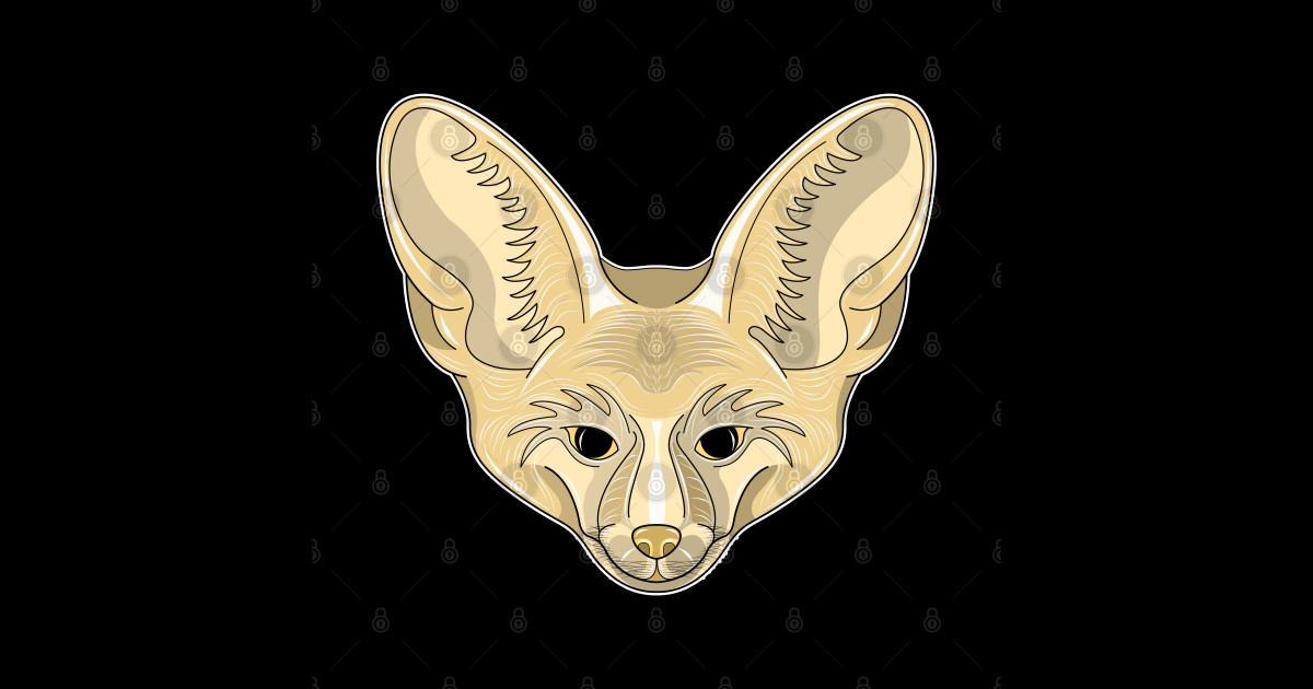 cute brown bat eared fox face - Fox Lover - Sticker | TeePublic
